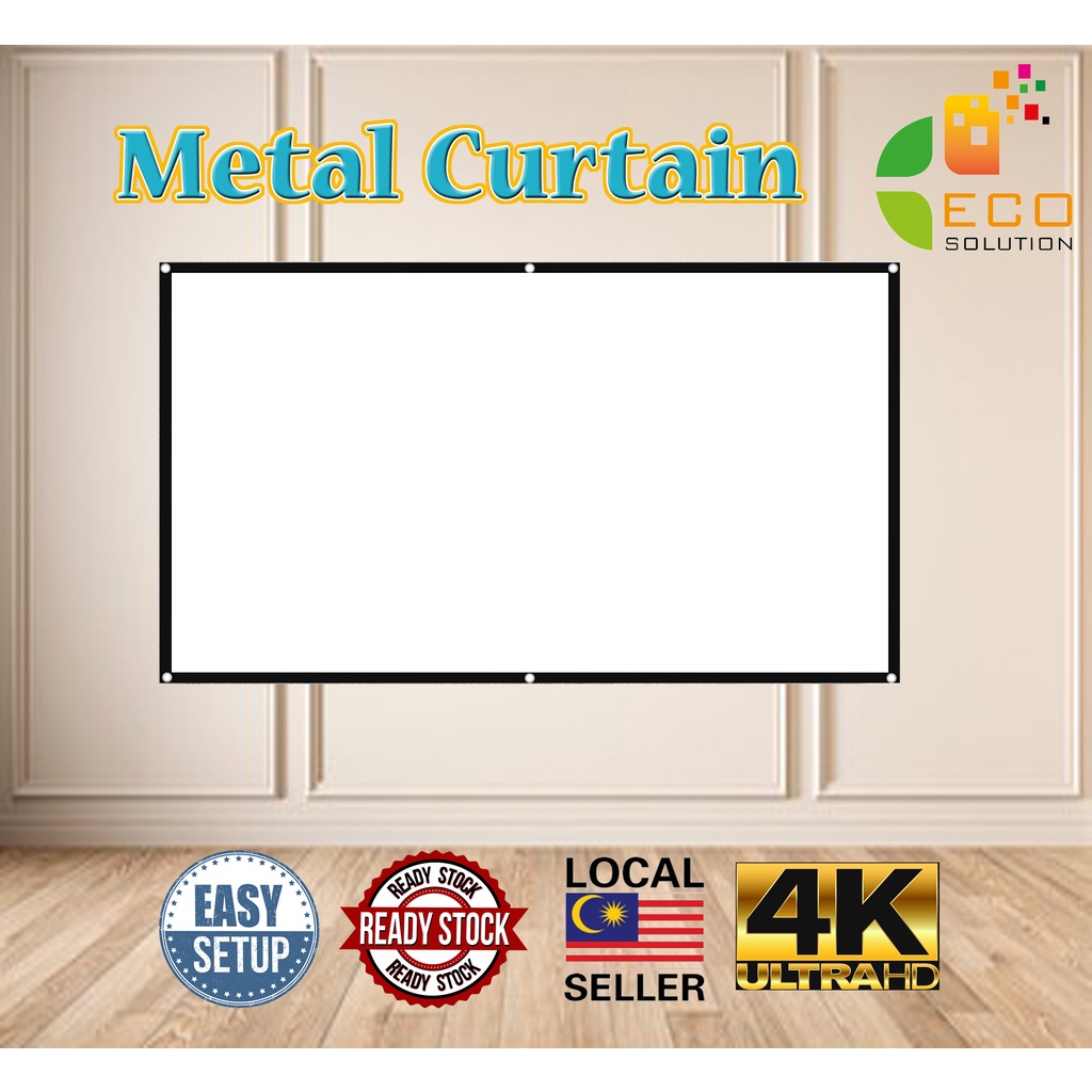 Projector White Screen White Projector Screen 100" Projektor Scree ...