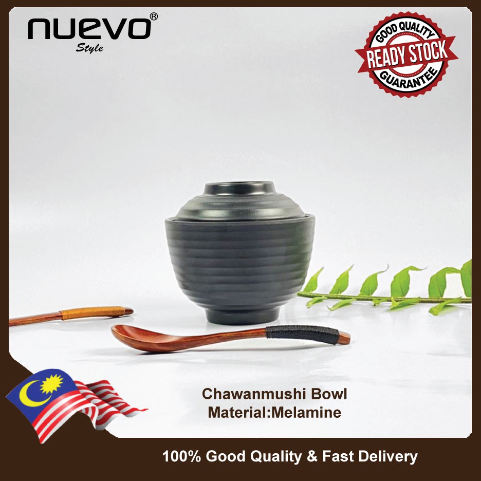 NUEVO STYLE Black Melamine Chawanmushi Cup 黑色密胺茶碗蒸杯 Cawan Chawanmushi ...