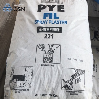 PYE FIL 221 Spray Plaster White Fininsh Pyefil Skim Coat 25kg | Shopee ...