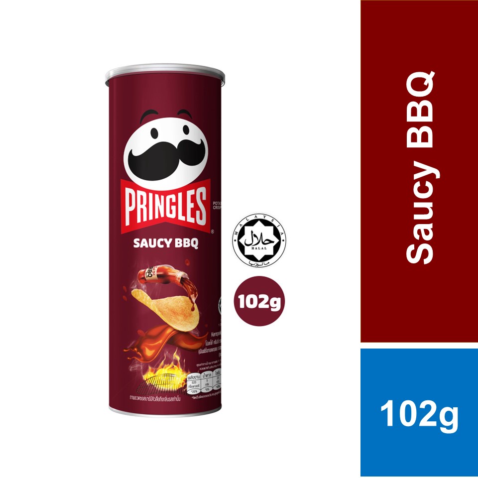 Pringles Potato Crisps Saucy BBQ 102g | Shopee Malaysia