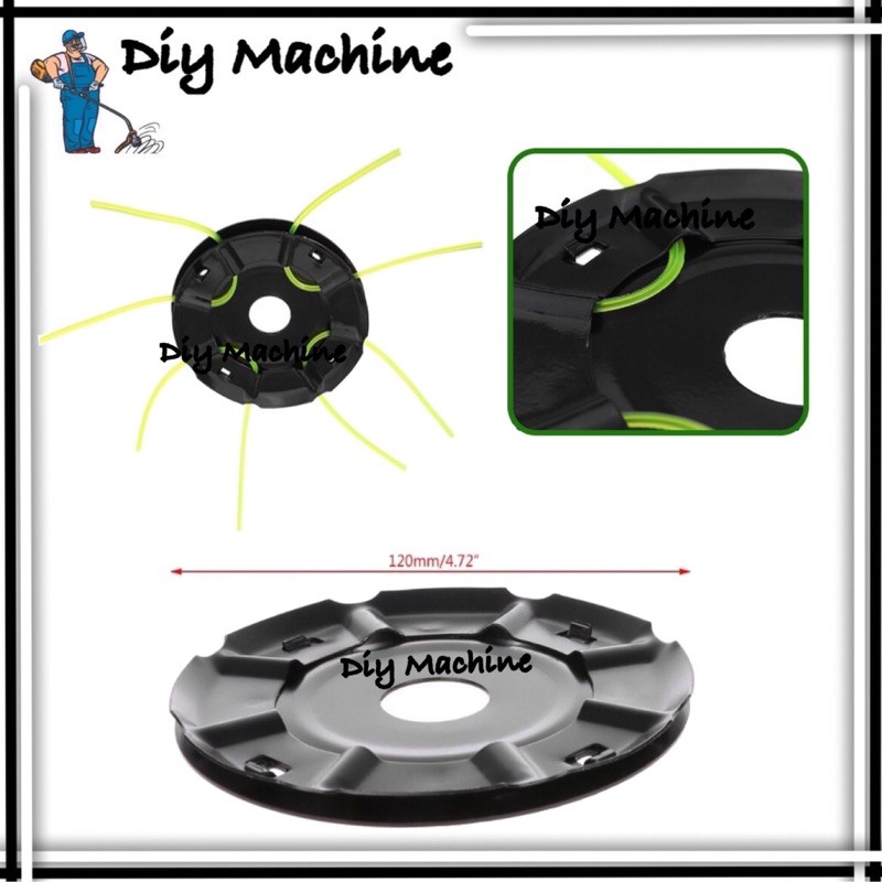 Heavy Duty Brush Black Cutter Metal Trimmer Head Piring Mesin Rumput ...