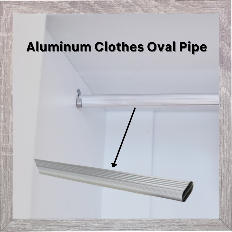 ALife World Aluminum Clothes Hanger Rod Oval Pipe Wardrobe Almari Oval ...