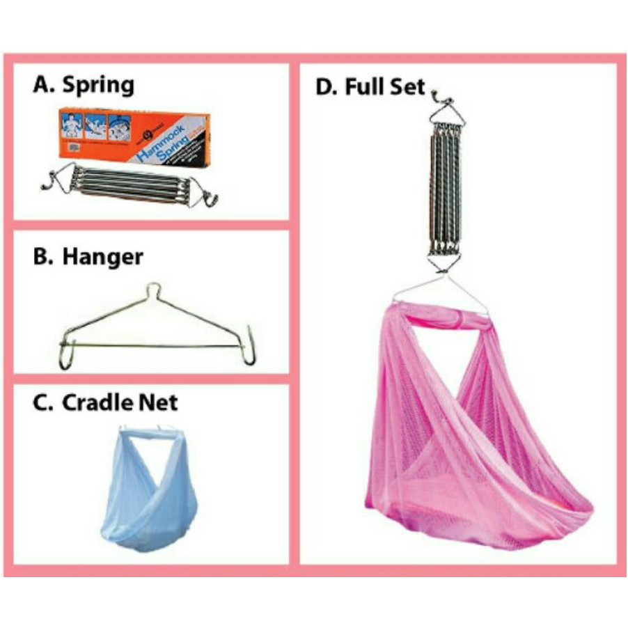 Baby Cradle Spring 5pcs Hanger Cradle Net Penyangkut Kain Buai | Shopee ...