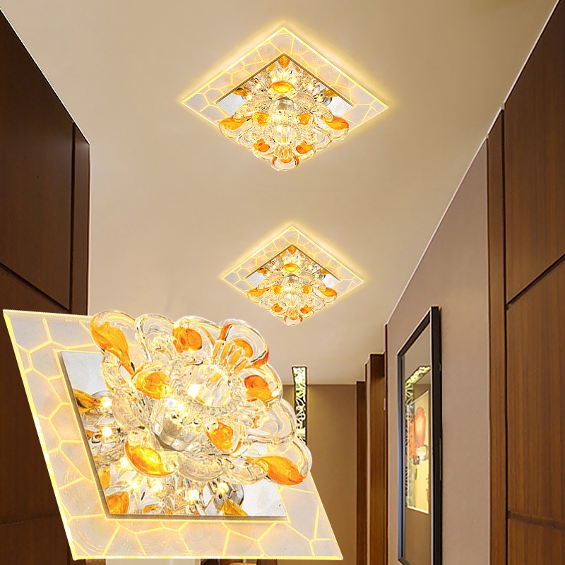 Crystal led ceiling light 3w 5w ac90-260v modern led crystal aisle ...