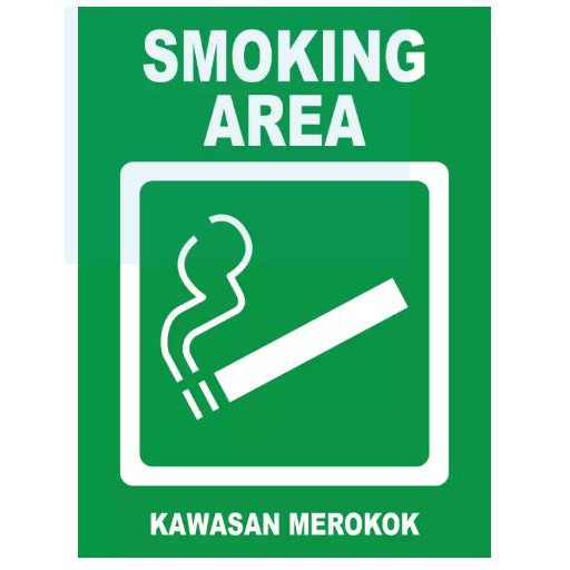 KAWASAN MEROKOK/ SMOKING AREA SIGN 400MM X 300MM X 1.0MM RIGID PVC SIGN ...