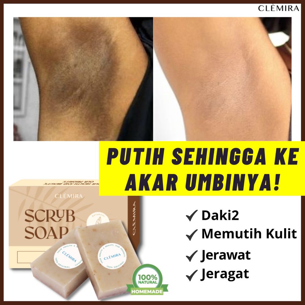 Clemira Body Scrub Soap Sabun Putihkan Kulit Sabun Daki Scrub Body ...
