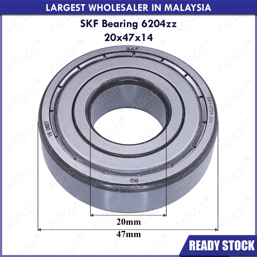 SKF Bearing 6204zz 20x47x14mm for Washing Machine Heavy Duty Type ...