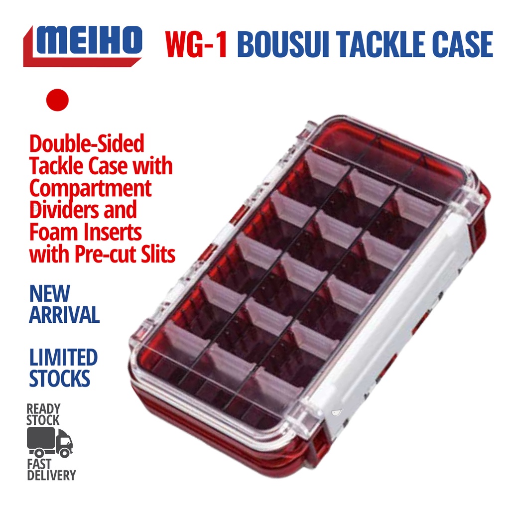 Meiho Tackle Case Bousui WG-1 Double-Sided Compartment and Foam Inserts ...