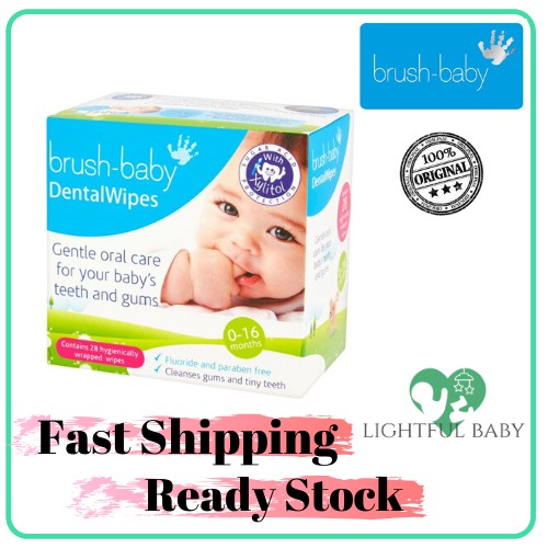 [Brush Baby] Teething Wipes Baby Gum & teeth with Xylitol (prevent ...