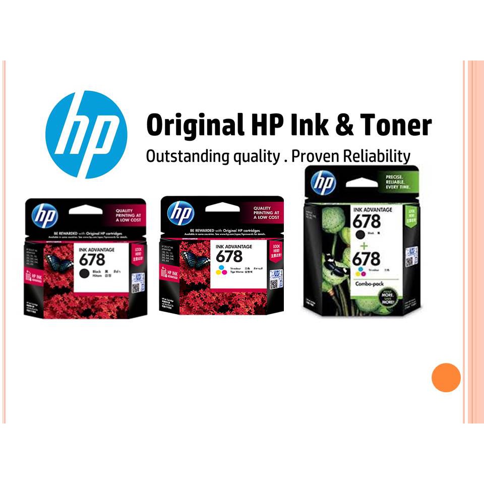 HP 678 Original Ink Black (CZ107AA) & Color (CZ108AA) | Shopee Malaysia