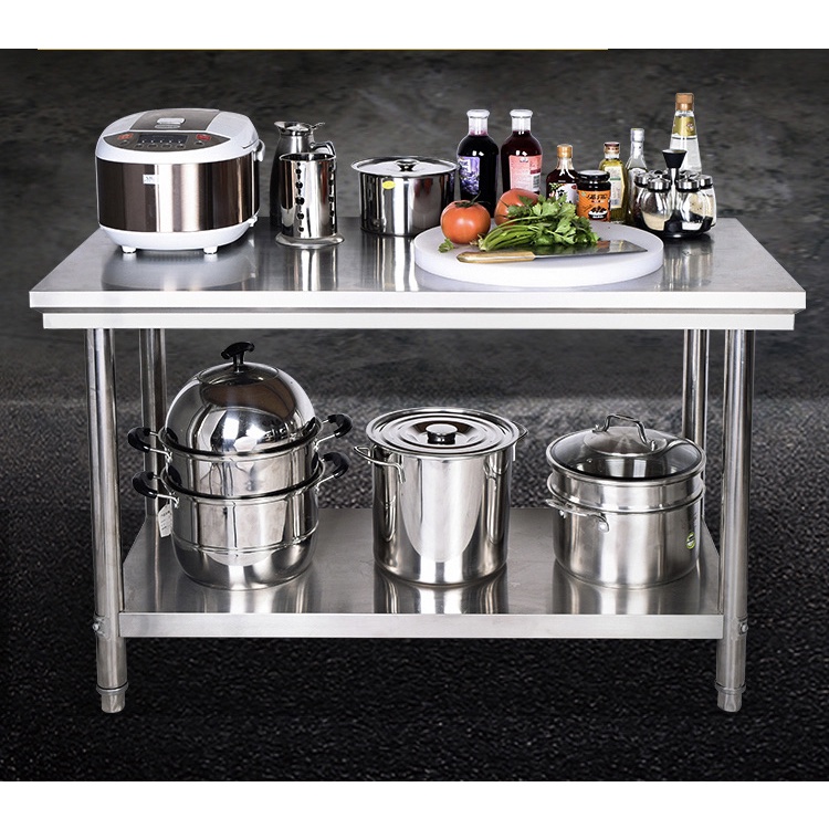 2 Tier Stainless Steel Workbench Restaurant Kitchen Operating Table ...