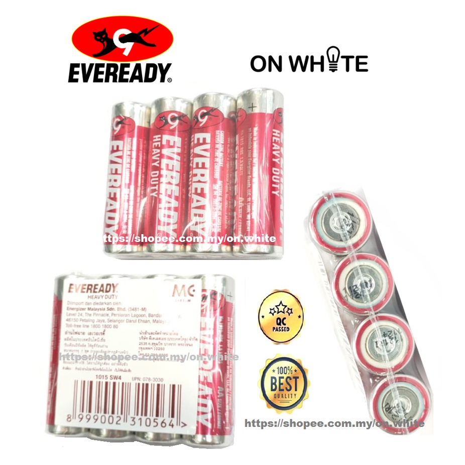 100% ORIGINAL Eveready Heavy Duty R6S 1.5V AA Size Carbon Zinc Battery ...