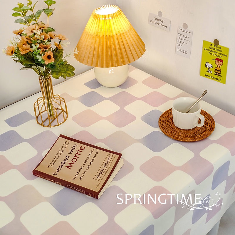 Plaid Table Cloth Korean Fresh Checkered Tablecloth Bedroom Dormitory ...