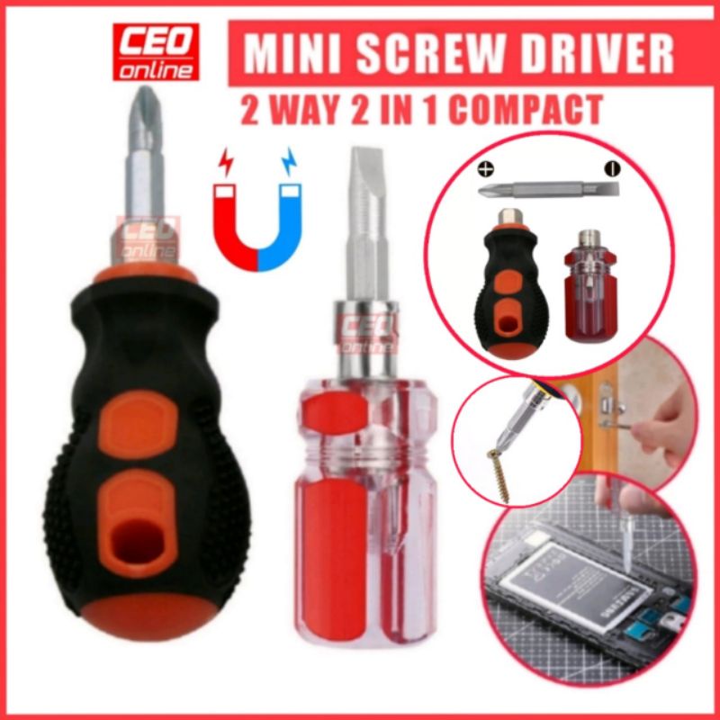 CEO 🇲🇾 Mini Screw Driver 2 Way Phillips Shank Hand Tools Screwdriver ...