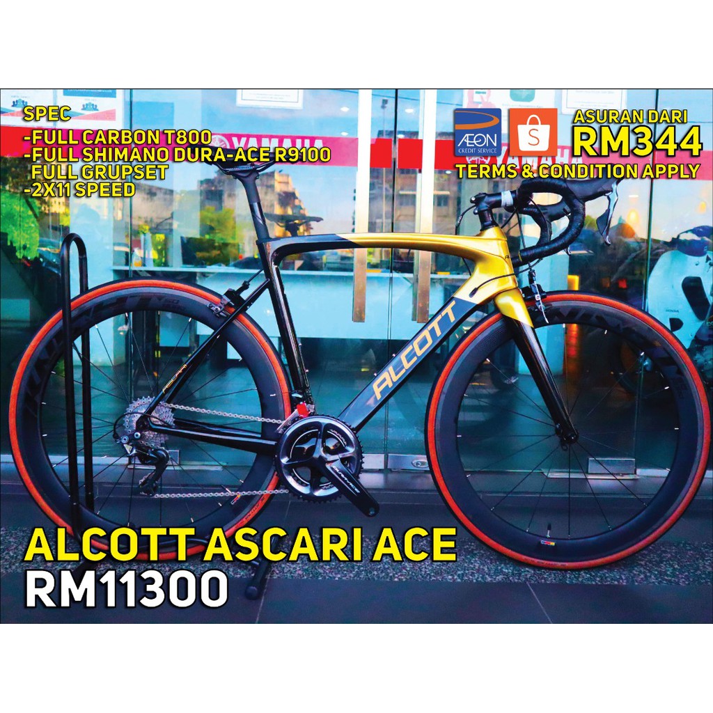 ALCOTT ROAD BIKE ASCARI ACE FULL SHIMANO DURACE R91000 (RB) | Shopee ...