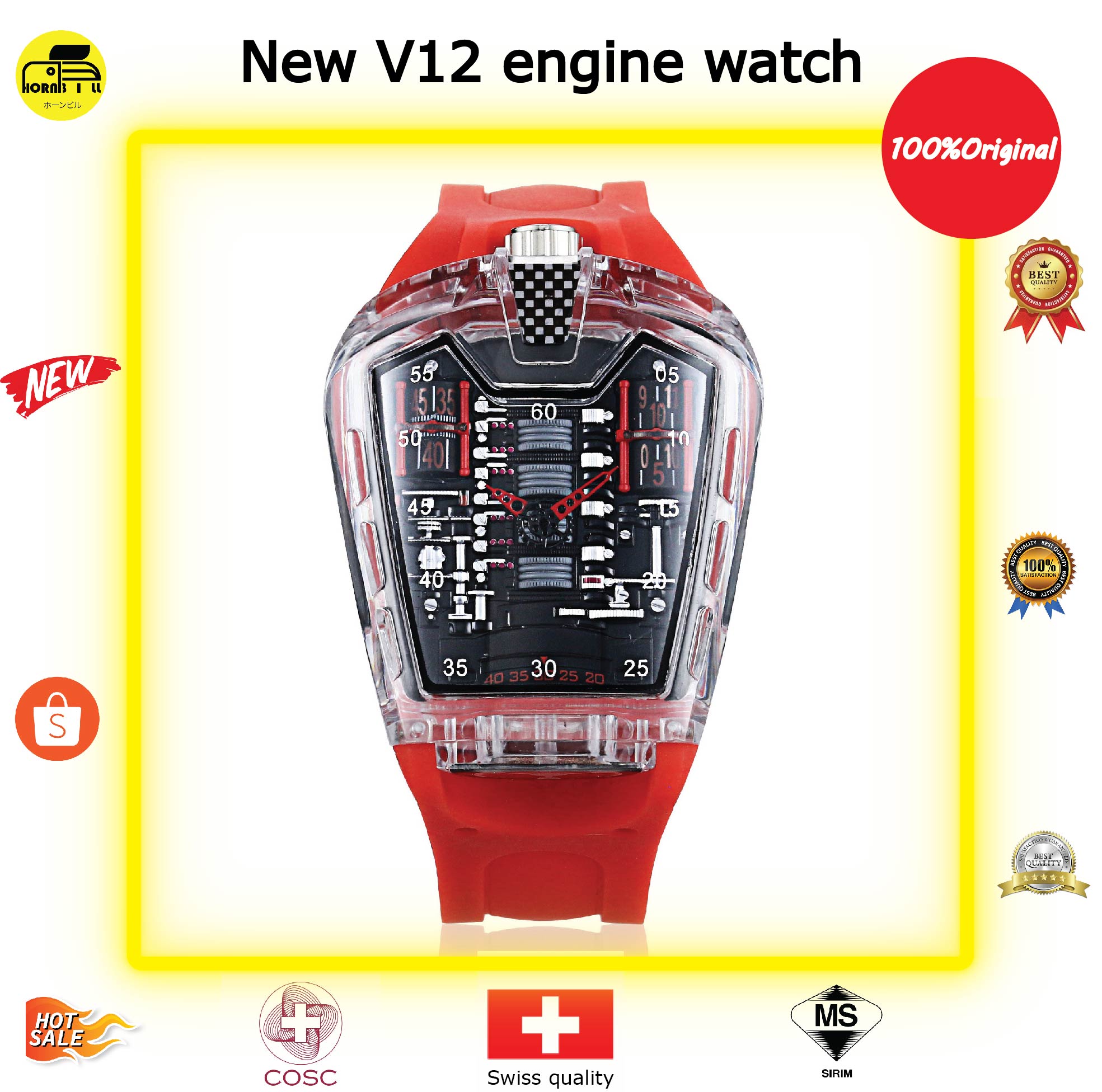 New V12 engine watch/Jam tangan enjin V12 | Shopee Malaysia