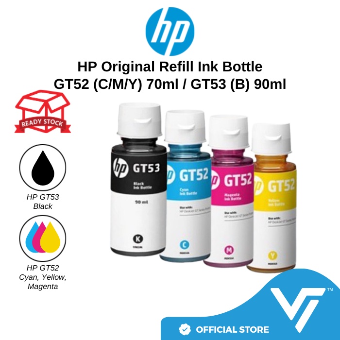 HP GT52 / GT53 Original Ink Bottle For GT5810 / GT5820 / HP 315 / HP ...