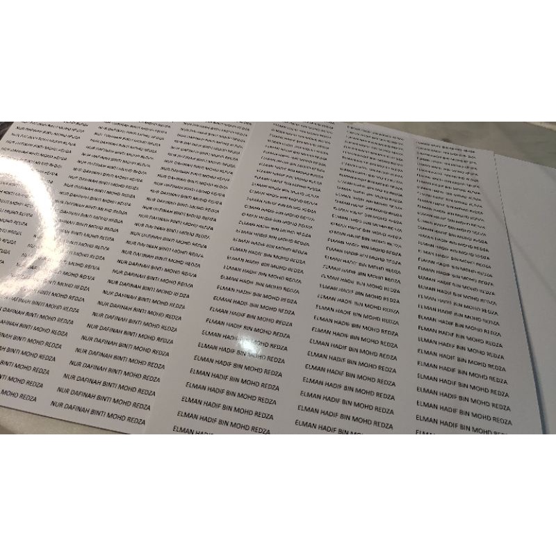 print sticker nama rm5/1keping depends pada nama | Shopee Malaysia