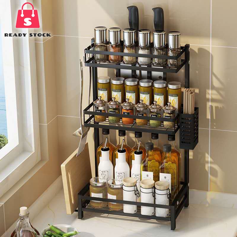 Rss_Kitchen Spice Rack Stainless Steel Condiment Rack Seasoner Rack ...