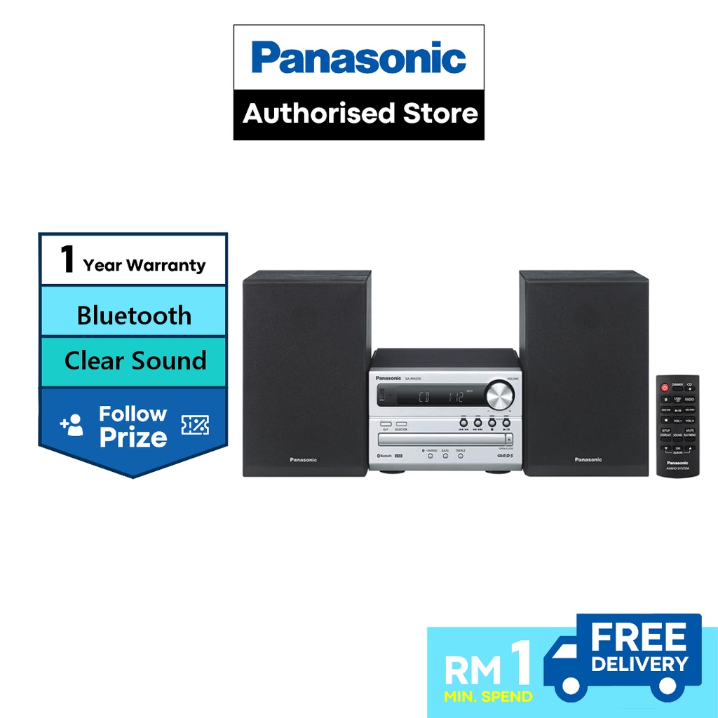 PANASONIC SC-PM250 HIFI SYSTEM 20W BLUETOOTH CD SC-PM250GSXS SPEAKER | Shopee Malaysia