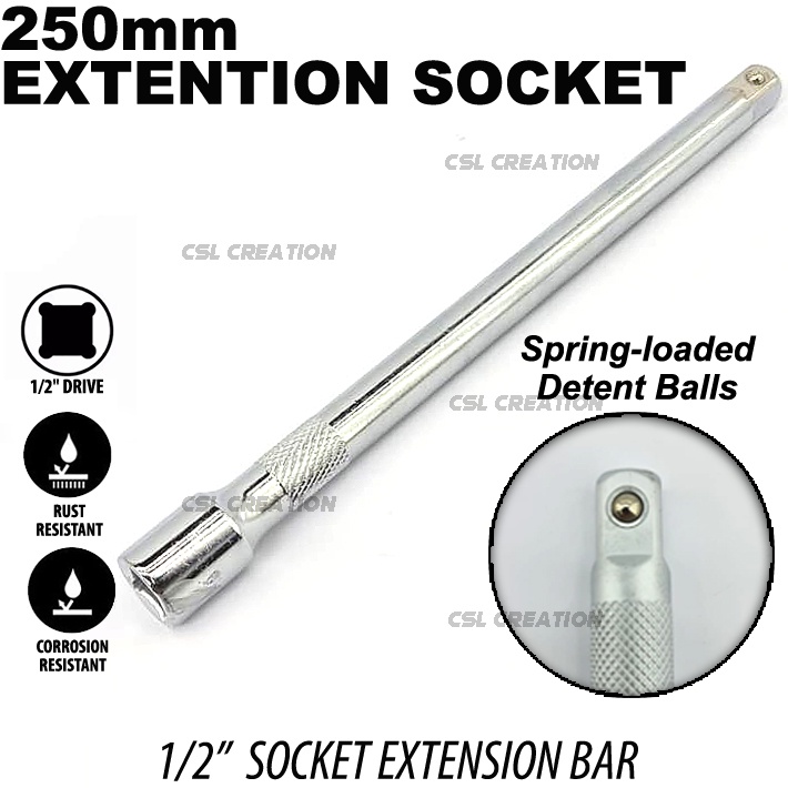 MYDIYHOMEDEPOT - Chrome 1/2" Drive L Handle Extension Socket Sliding ...