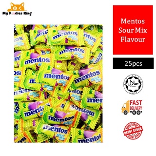 Gula gula Candy 25pcs Mentos Chewy candy Dragees Menthol Mint / Fruits ...