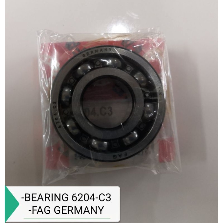 BEARING 6204 -C3 ( FAG GERMANY ) | Shopee Malaysia