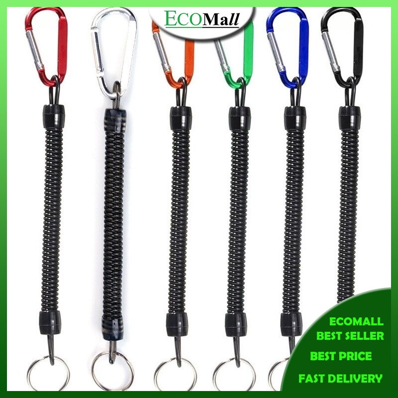 Fishing Lanyard Ropes Retractable Plastic Spiral Rope Tether Safety ...