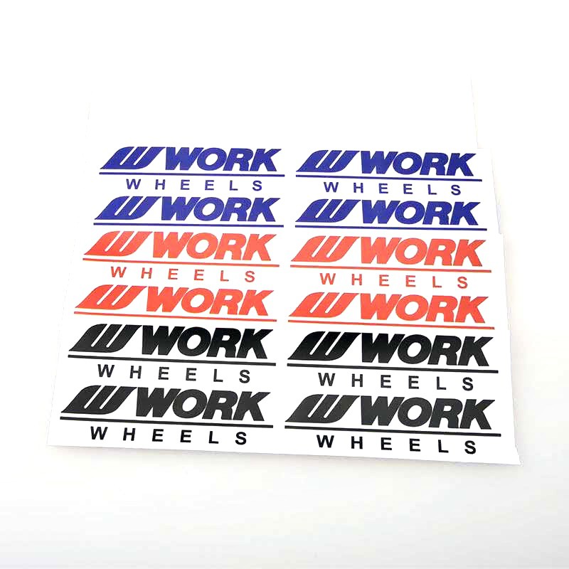 Work Wheels Sticker One Set 4pcs Rim Sticker High Quality PVC Blue Red ...