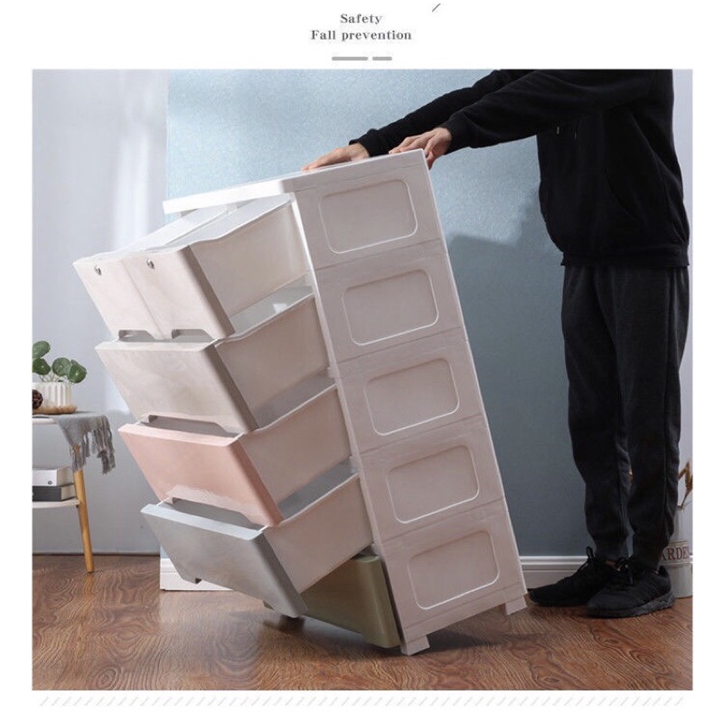 Big Plastic Cabinet Pastel Macaron 5 Decker Drawers Gradient Candy ...