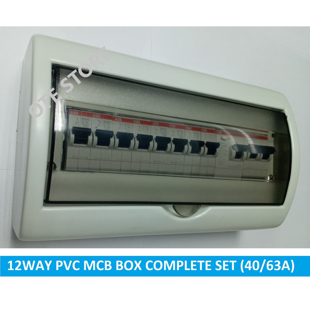 12WAY PVC MCB BOX COMPLETE SET (40A / 63A) (ABB) | Shopee Malaysia