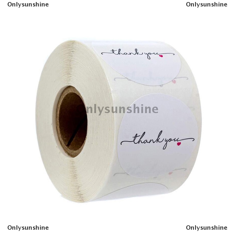 Onlysunshine| Round White Paper Label Sticker Thank You Sticker ...