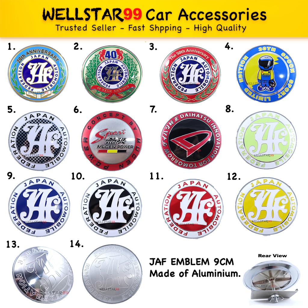 Universal JAF Japan Automobile Federation Lambang Front Grill Badge Car ...