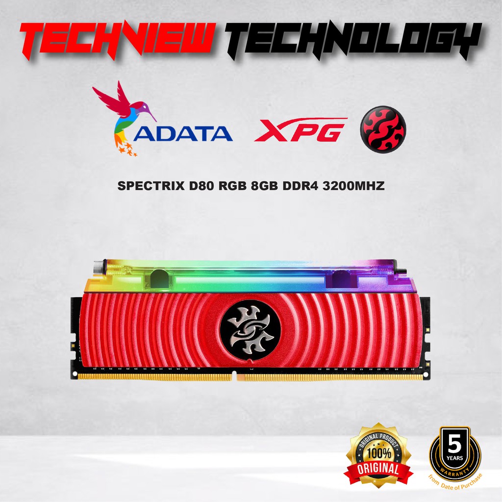XPG SPECTRIX D80 RGB 8GB DDR4 3200MHZ LIQUID COOLING RAM | Shopee Malaysia