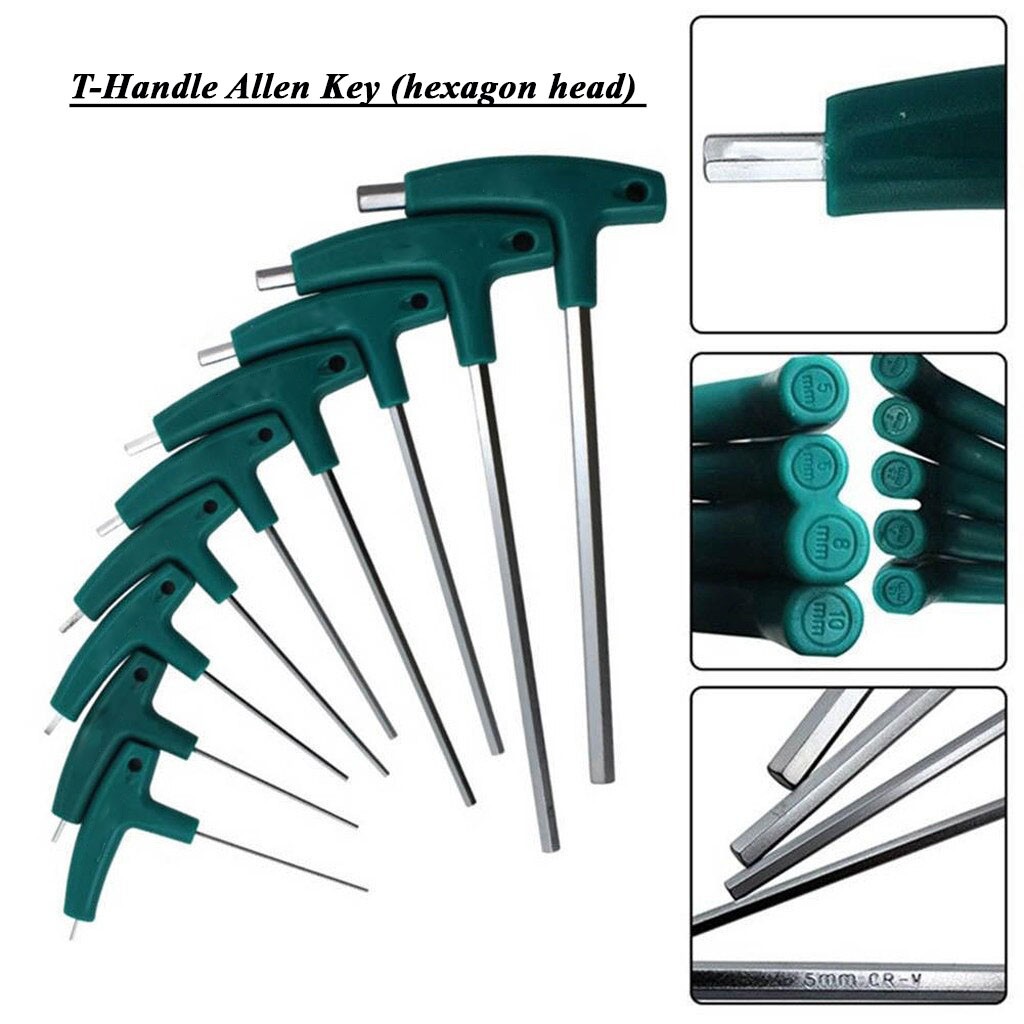 TEC T-Handle CVR Chrome Two Way Allen Key Wrench Hexagon Head Kunci ...