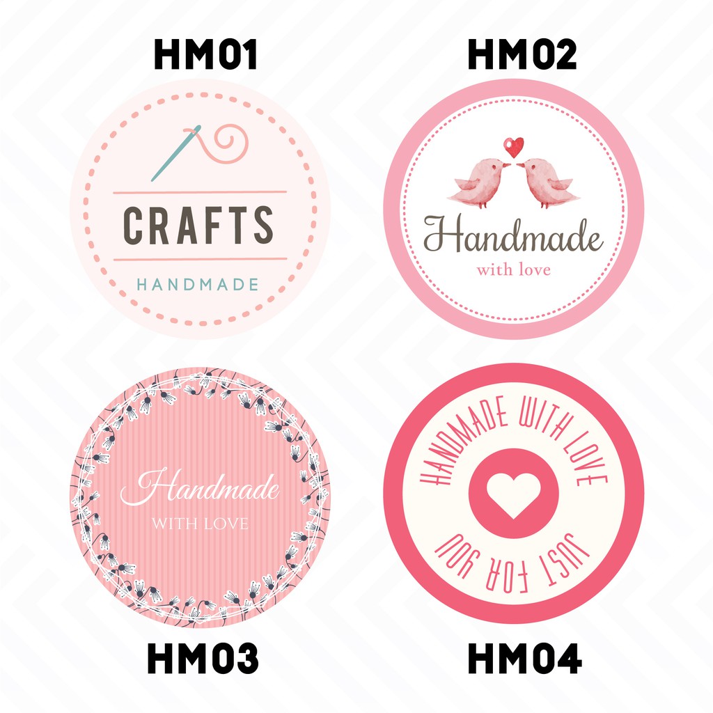 Handmade Sticker - Handmade With Love Sticker - 纯手工制作贴纸 | Shopee Malaysia