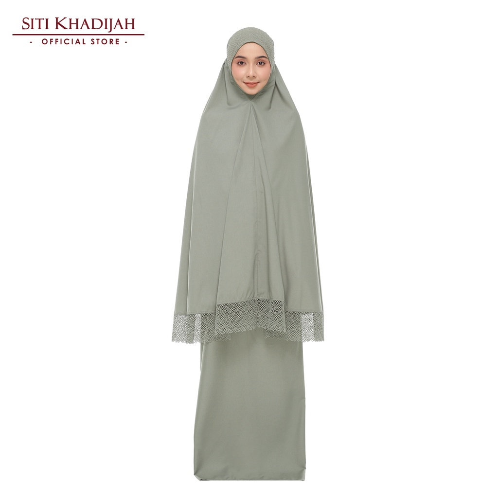 Siti Khadijah Telekung Harmony Modish Lian Li in Ash Green | Shopee ...
