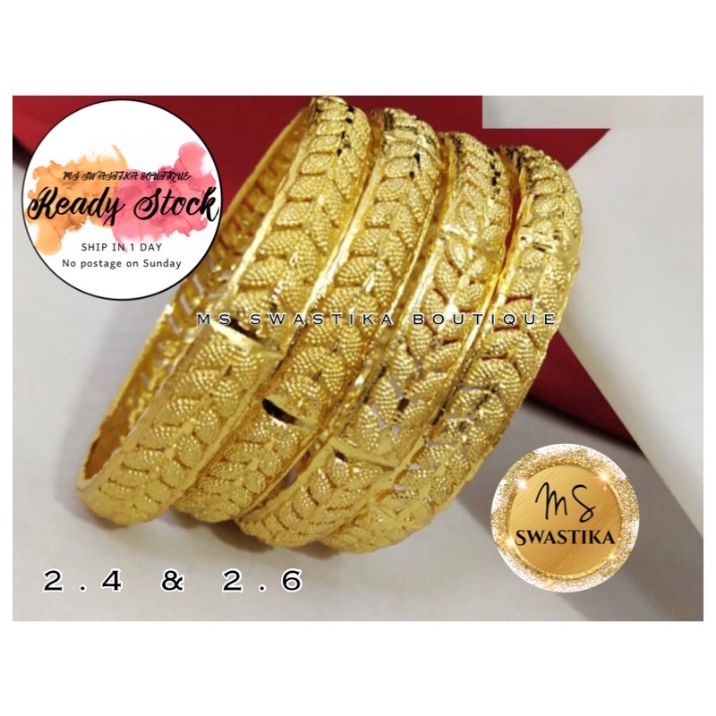 (READY STOCK)BANGLE(4pcs)(mircogoldfinishing)(Party wear) | Shopee Malaysia