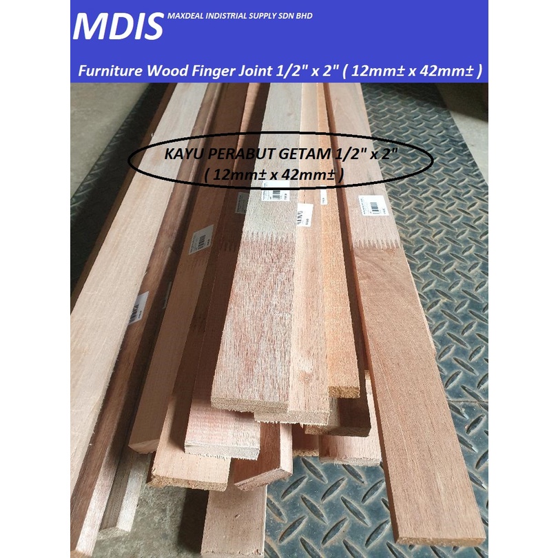 Quality 1/2” X 2” Furniture Finger Joint Solid Wood Kayu Perabut Ketam ...