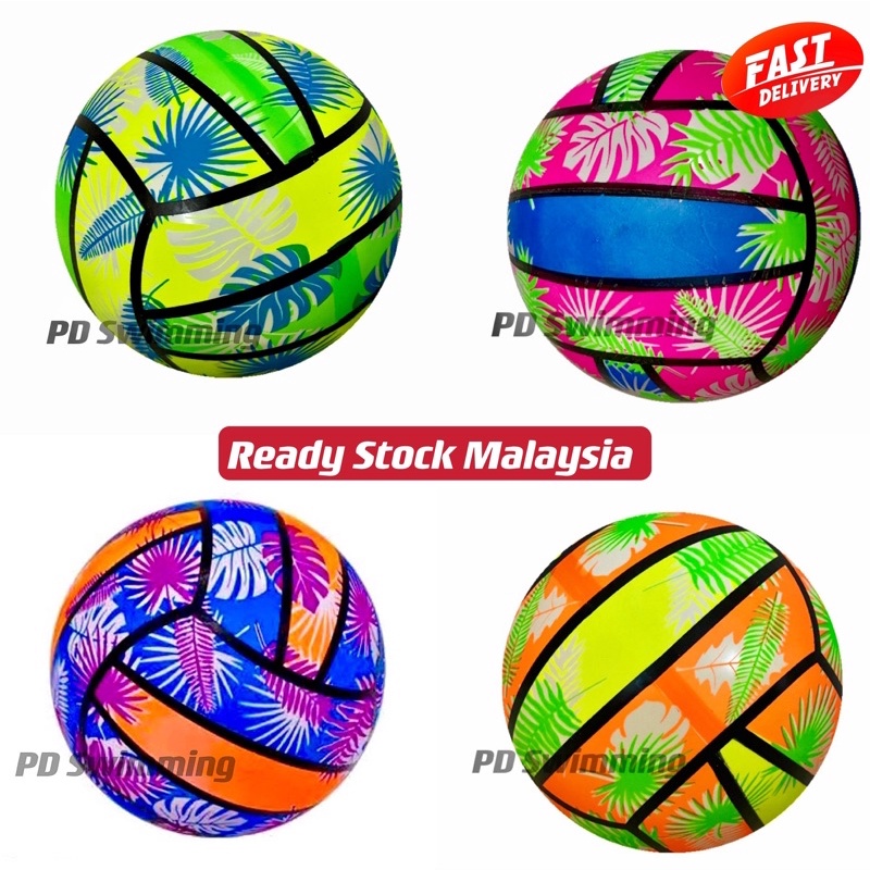 [Ready Stock]Inflatable PVC Volley Design Colourful Beach Ball Kids ...