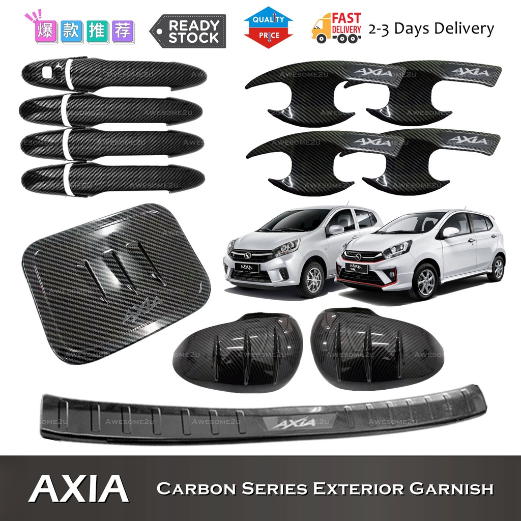 Awesome2u Perodua Axia Carbon Fiber Set Exterior Garnish Accessories ...