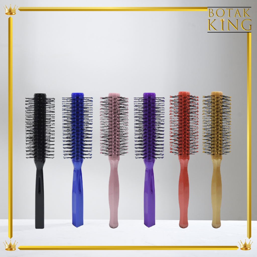 Plastic Hair Rolling Brush / Round Comb ( 6 Colour ) | Shopee Malaysia