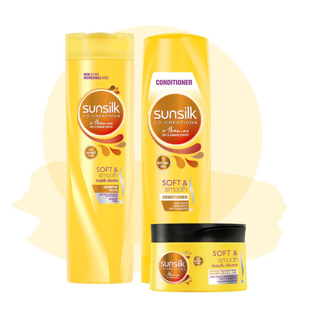 Sunsilk Soft & Smooth Series Set Shampoo/Conditioner/Treatment Cream ...