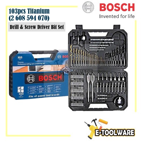 Bosch 103pcs Titanium Drilling & Screwdriving Set - 2608594070 | Shopee ...