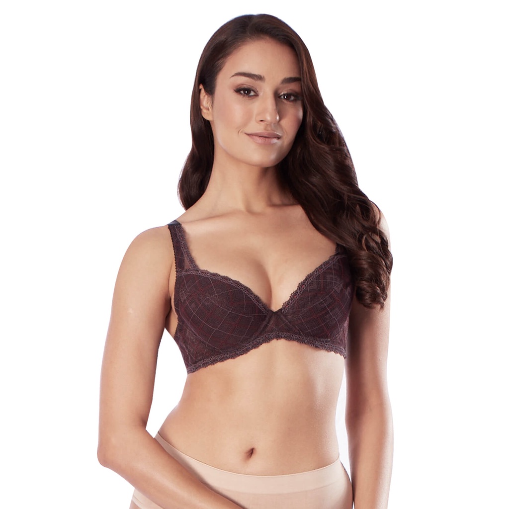 XIXILI DIYA EMBROIDERED DEMI CUP BRA | Shopee Malaysia