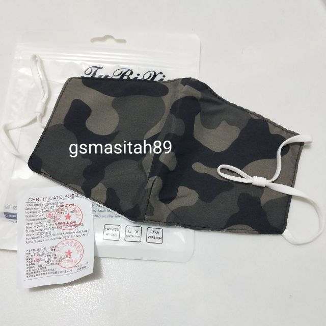 Adult Face Mask Camo Reusable Topeng Muka Kain Dewasa Corak Askar ...