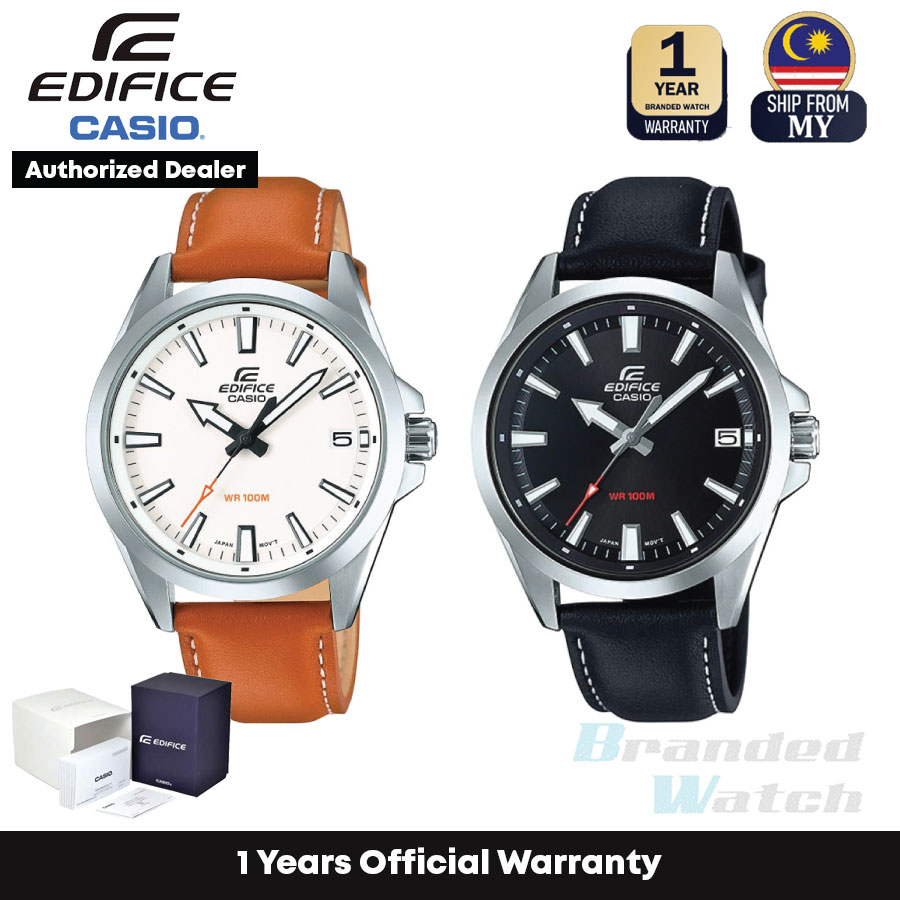 Casio edifice efv-100l series men's analog quartz leather strap watch ...