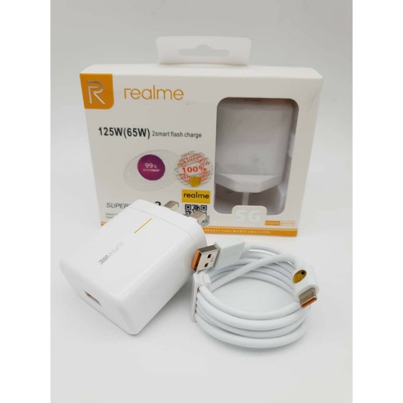 Realme 65W VOOC 2.0 Flash Charger 5V 4A Adapter + VOOC Micro USB / Type ...
