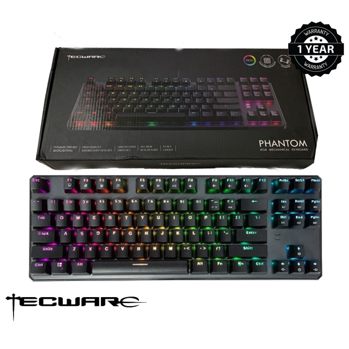 Tecware Phantom TKL RGB 2022 Mechanical Keyboard Tenkeyless (TWKB-P87ZO ...