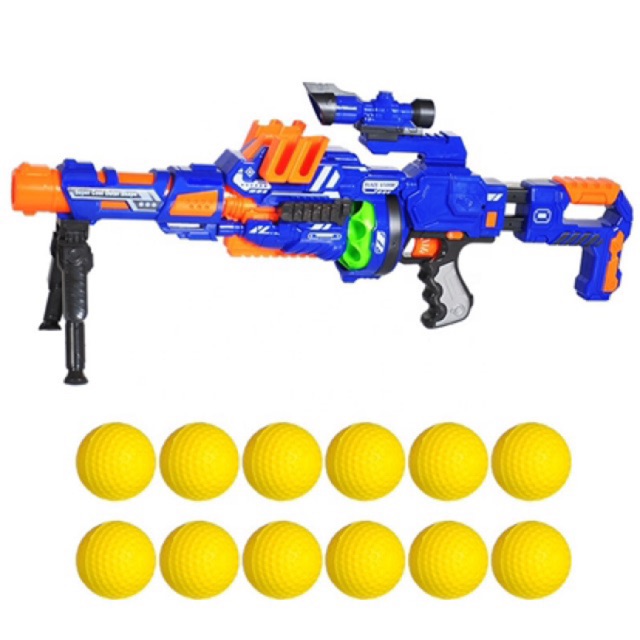 Long Version Toy Gun Blaze Storm Battery Operated Soft Ball Gun 12pcs ...